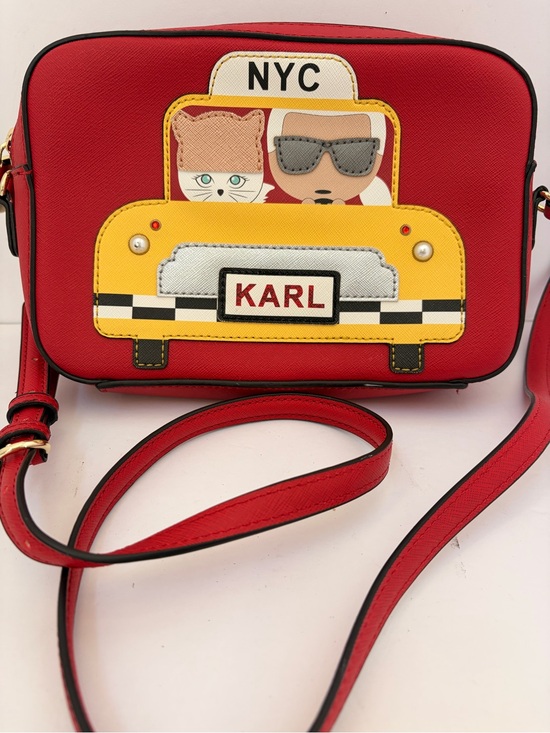 Karl Lagerfeld | Bags | Karl Lagerfeld Red Yellow Taxi Crossbody With ...